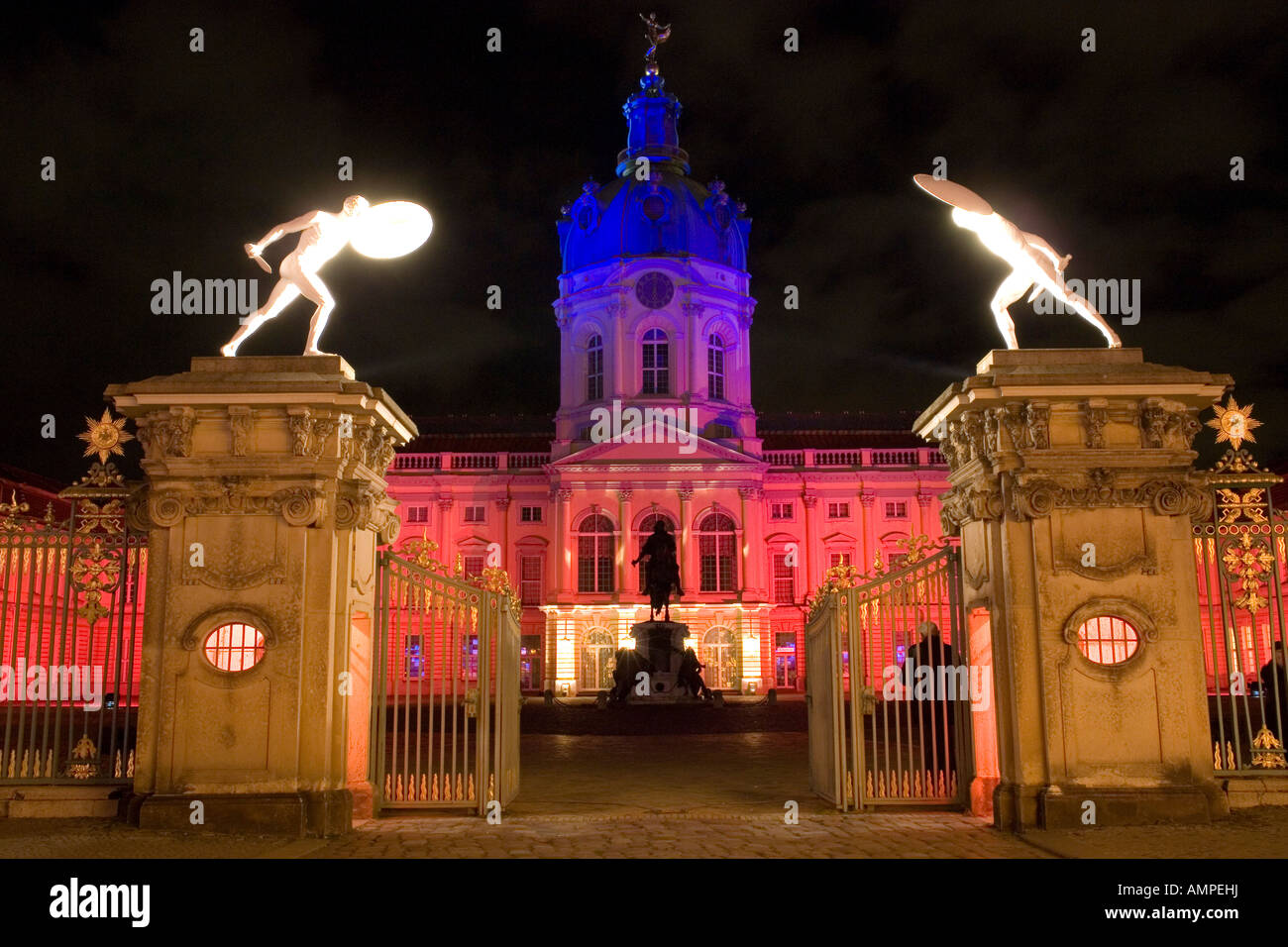 Berlin The illuminated Charlottenburg Palace the summer residence of ...