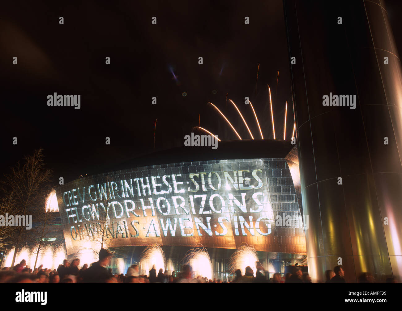 Firework Display on Opening Night Wales Millennium Centre Cardiff Bay ...