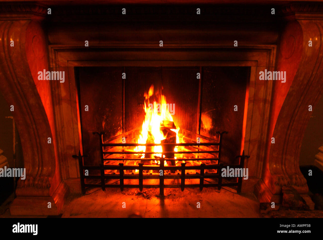 An open fireplace Stock Photo - Alamy