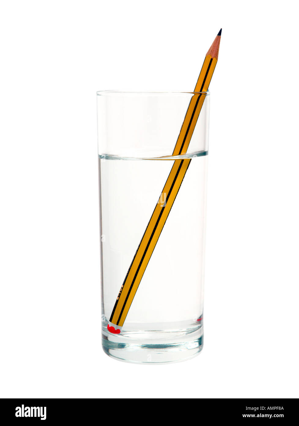 Refraction Glass Pencil Stock Photos & Refraction Glass Pencil Stock ...