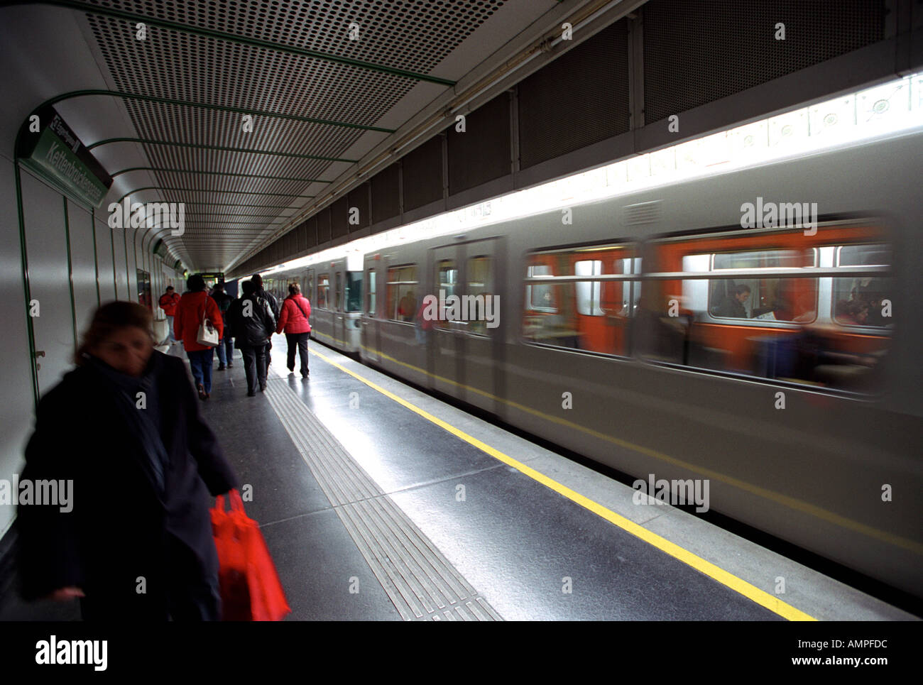 Underground or subway train station in Vienna Austria Stock Photo - Alamy