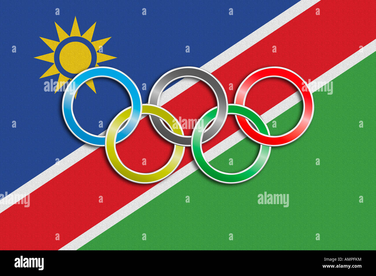 Flag of Namibia with olympic symbol Stock Photo - Alamy