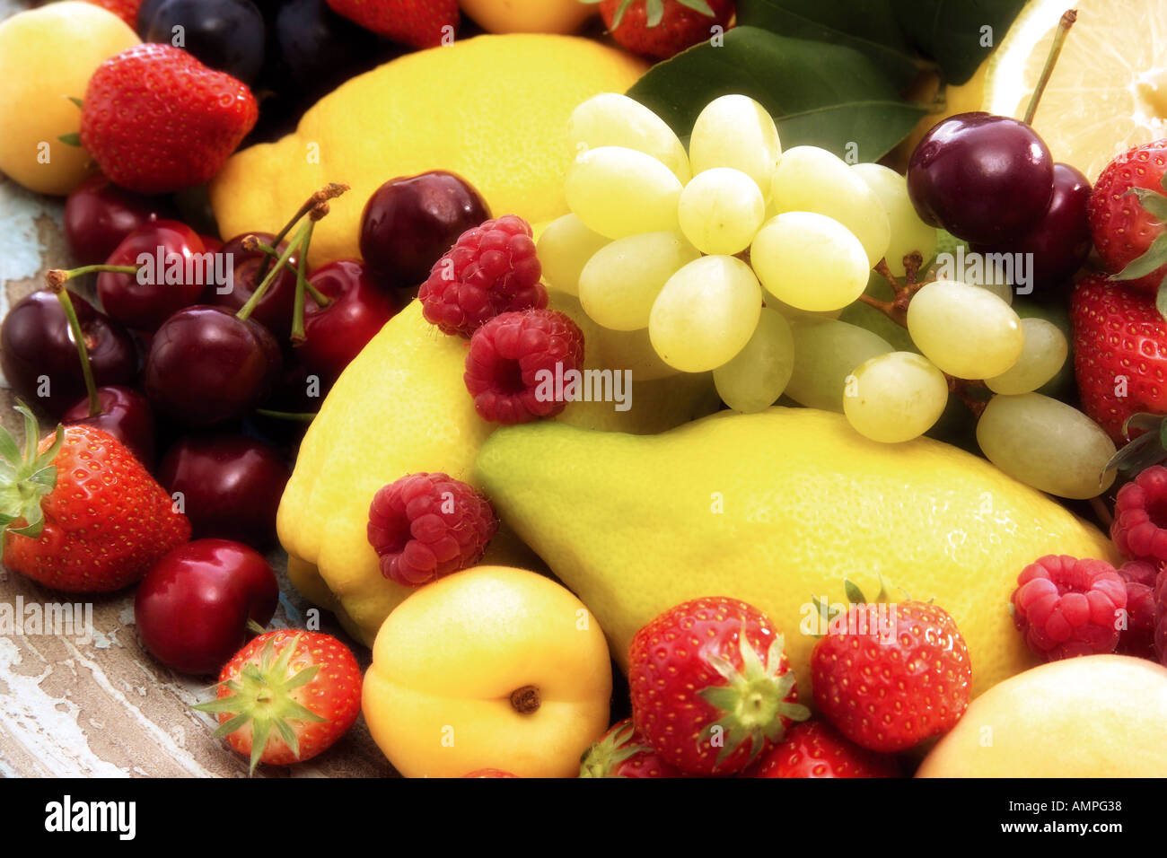 Fruit close up cherries lemons hi-res stock photography and images - Alamy