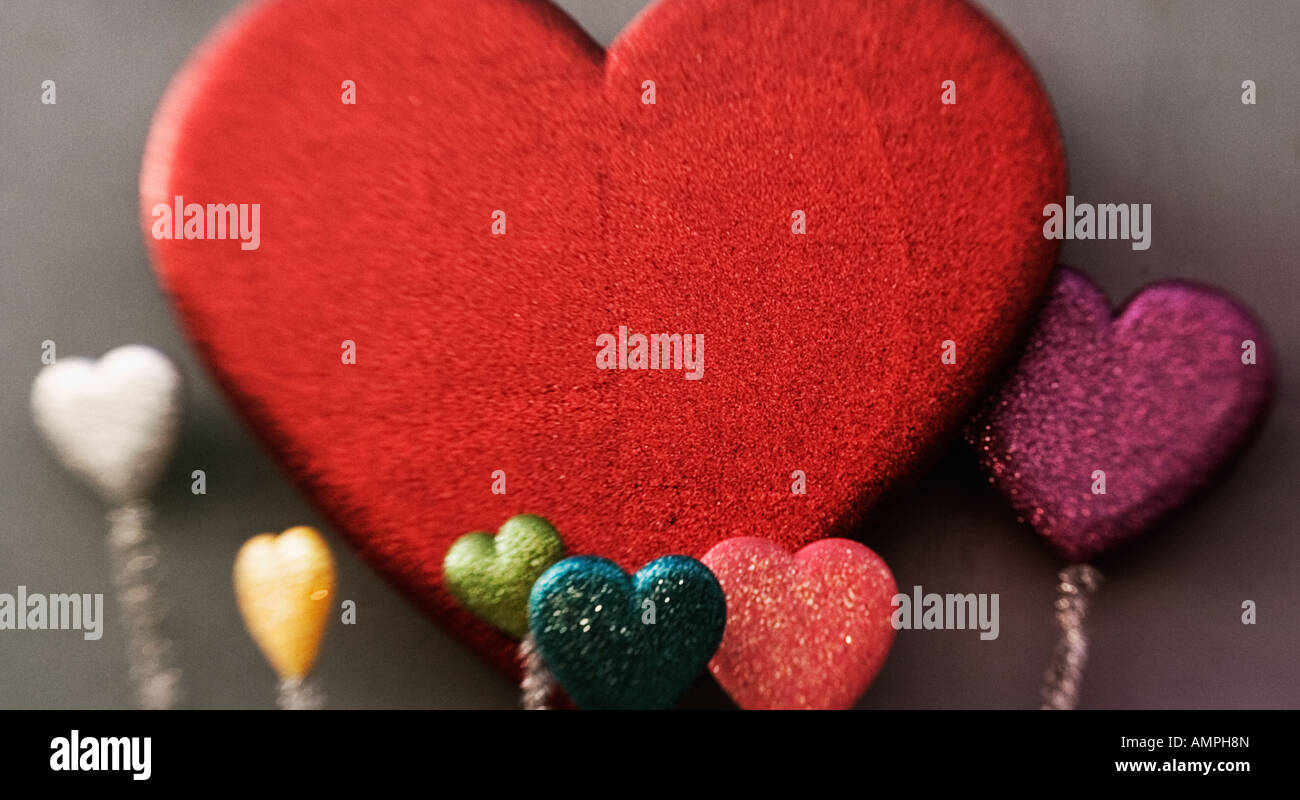 romantic hearts on display Stock Photo - Alamy
