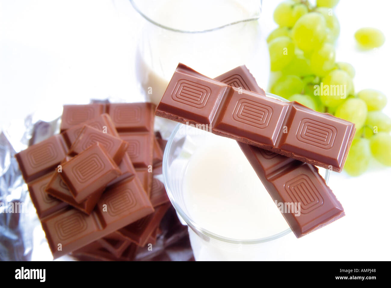 Chocolate and milk Stock Photo - Alamy