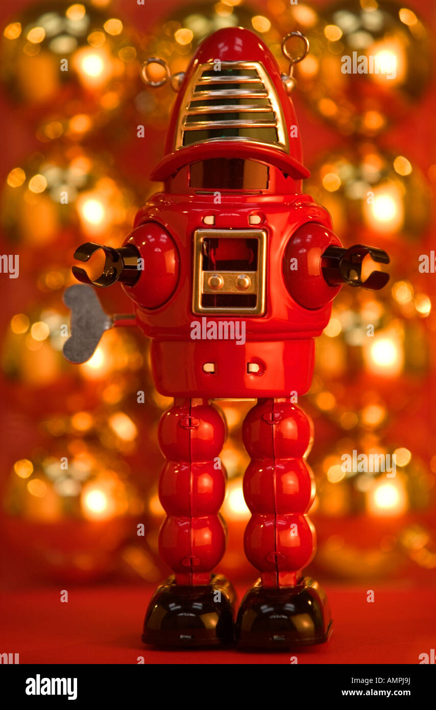 Clockwork tin robot toy Stock Photo - Alamy