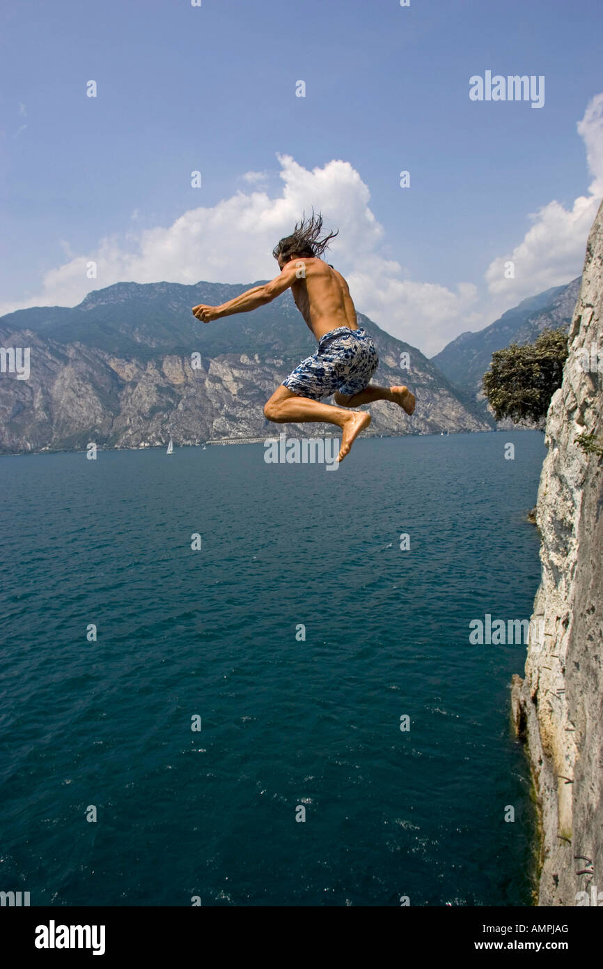 jumping into the water Stock Photo - Alamy