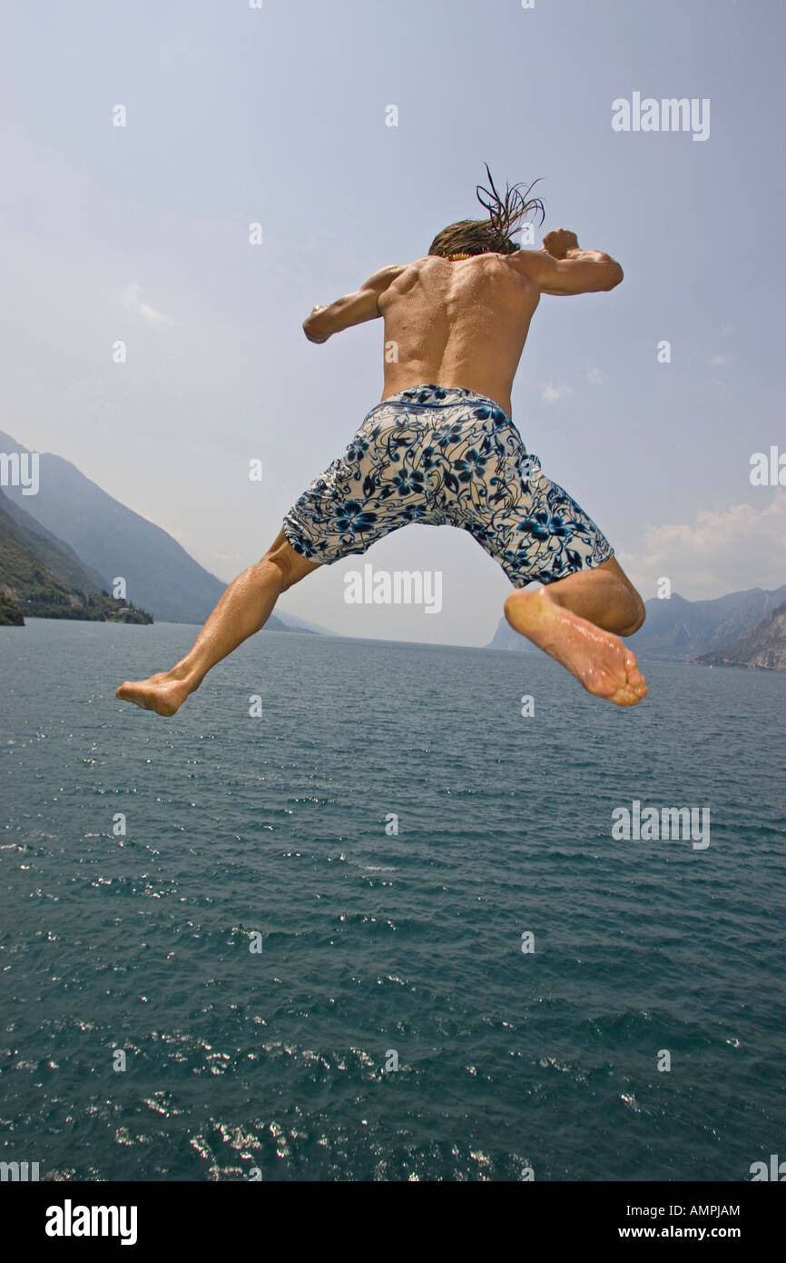 jumping into the water Stock Photo - Alamy