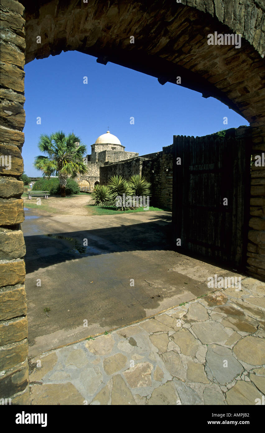 main gate of the spanish missionchurch Mission San Jose of 1720 Stock ...