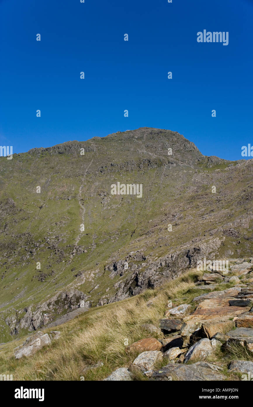Mount Snowdon from the Watkin Path from the Cwm Llan area, Snowdonia ...