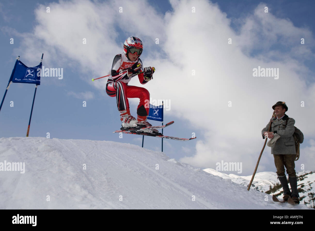 skiing - traditional and modern Stock Photo - Alamy