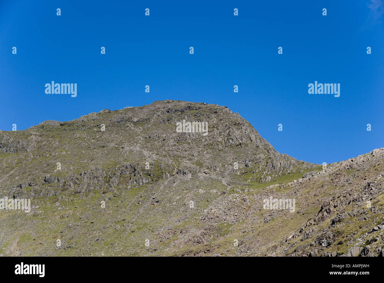 Mount Snowdon from the Watkin Path from the Cwm Llan area, Snowdonia ...