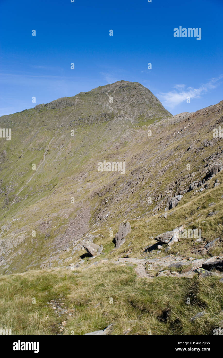 Mount Snowdon from the Watkin Path from the Cwm Llan area, Snowdonia ...