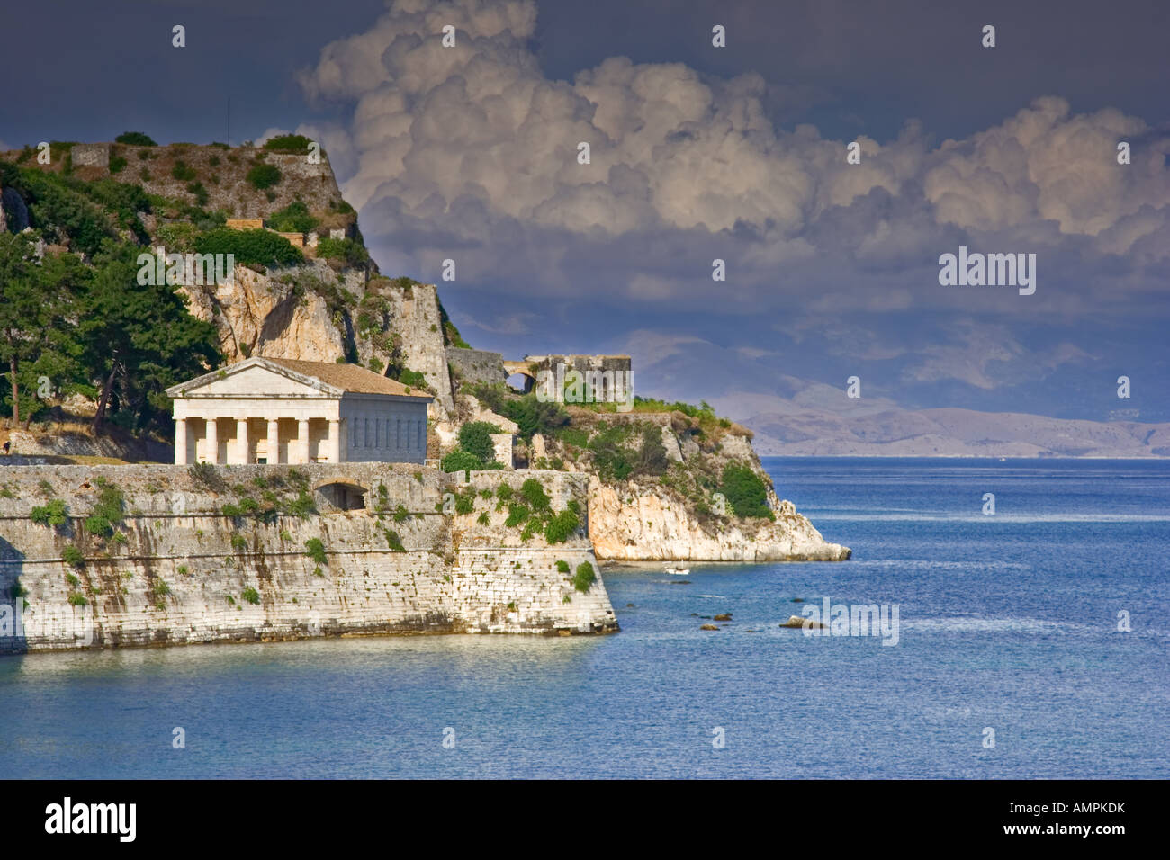 Hellenic temple at Corfu island, Greece Stock Photo - Alamy