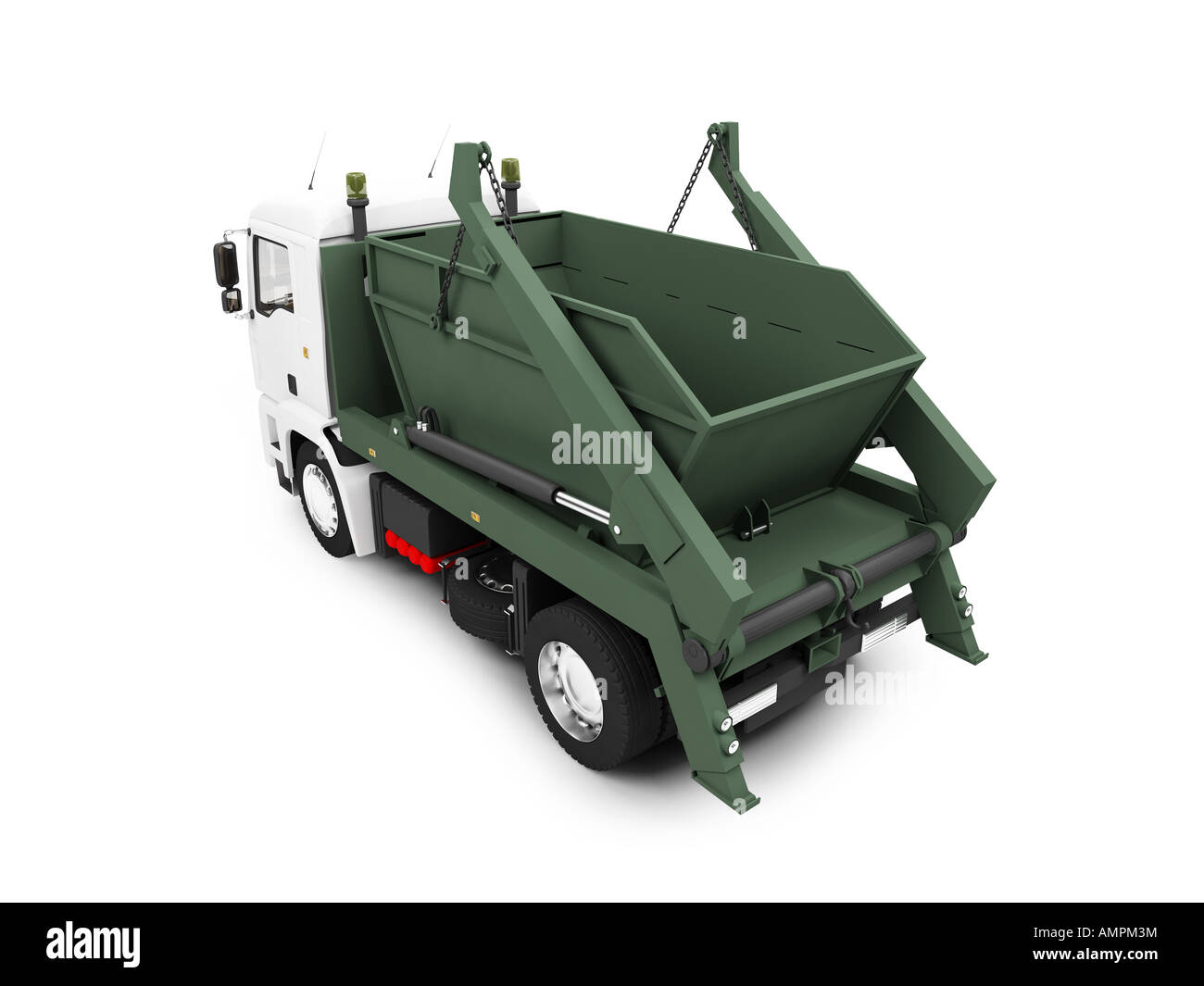isolated trash dump car on white background Stock Photo - Alamy