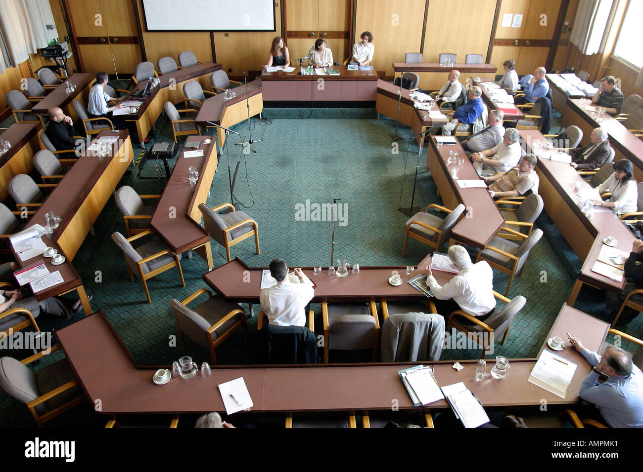 The meeting in the Council Chamber Stock Photo - Alamy