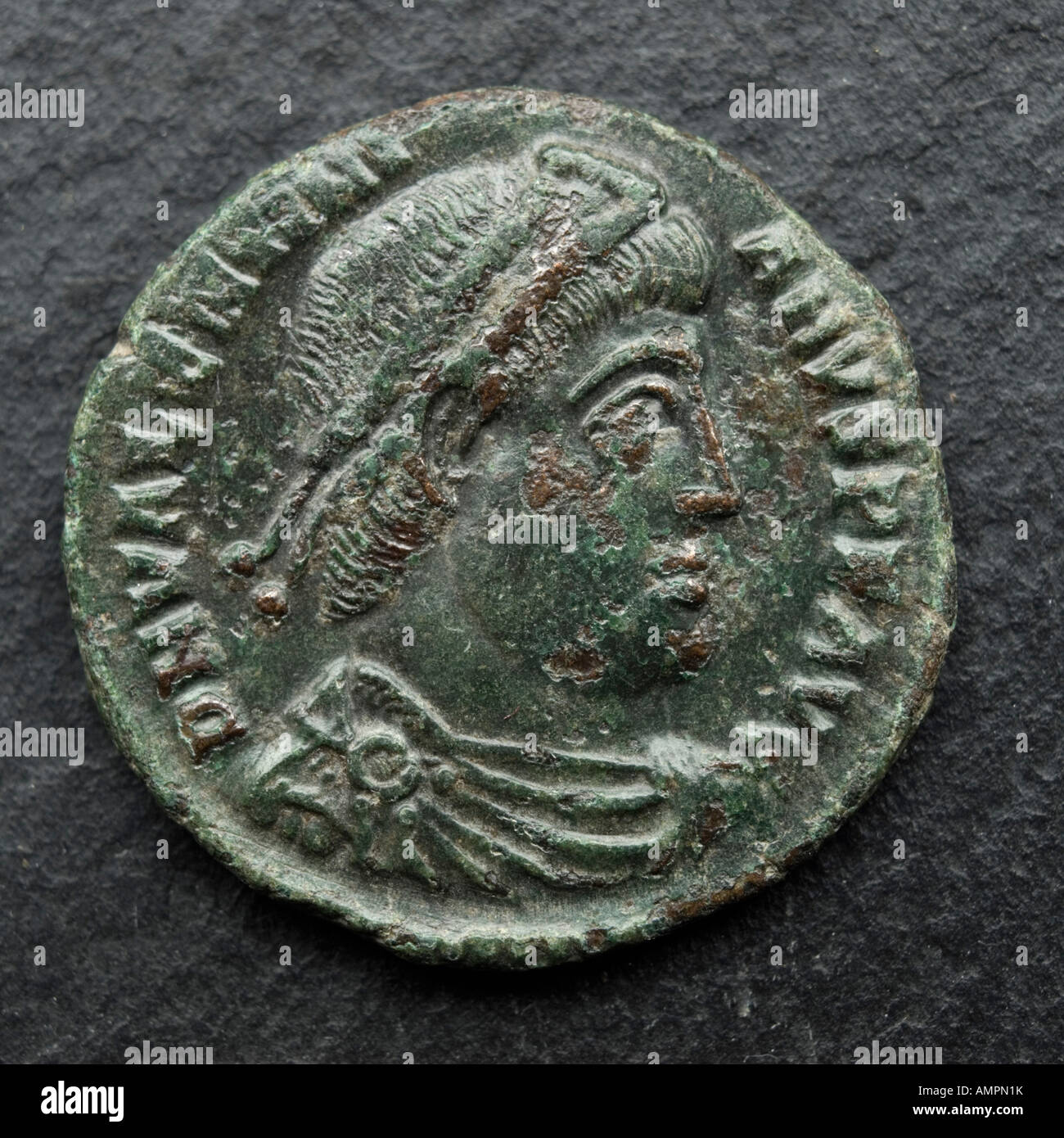 Bronze Roman Coin. Valentian I Stock Photo - Alamy