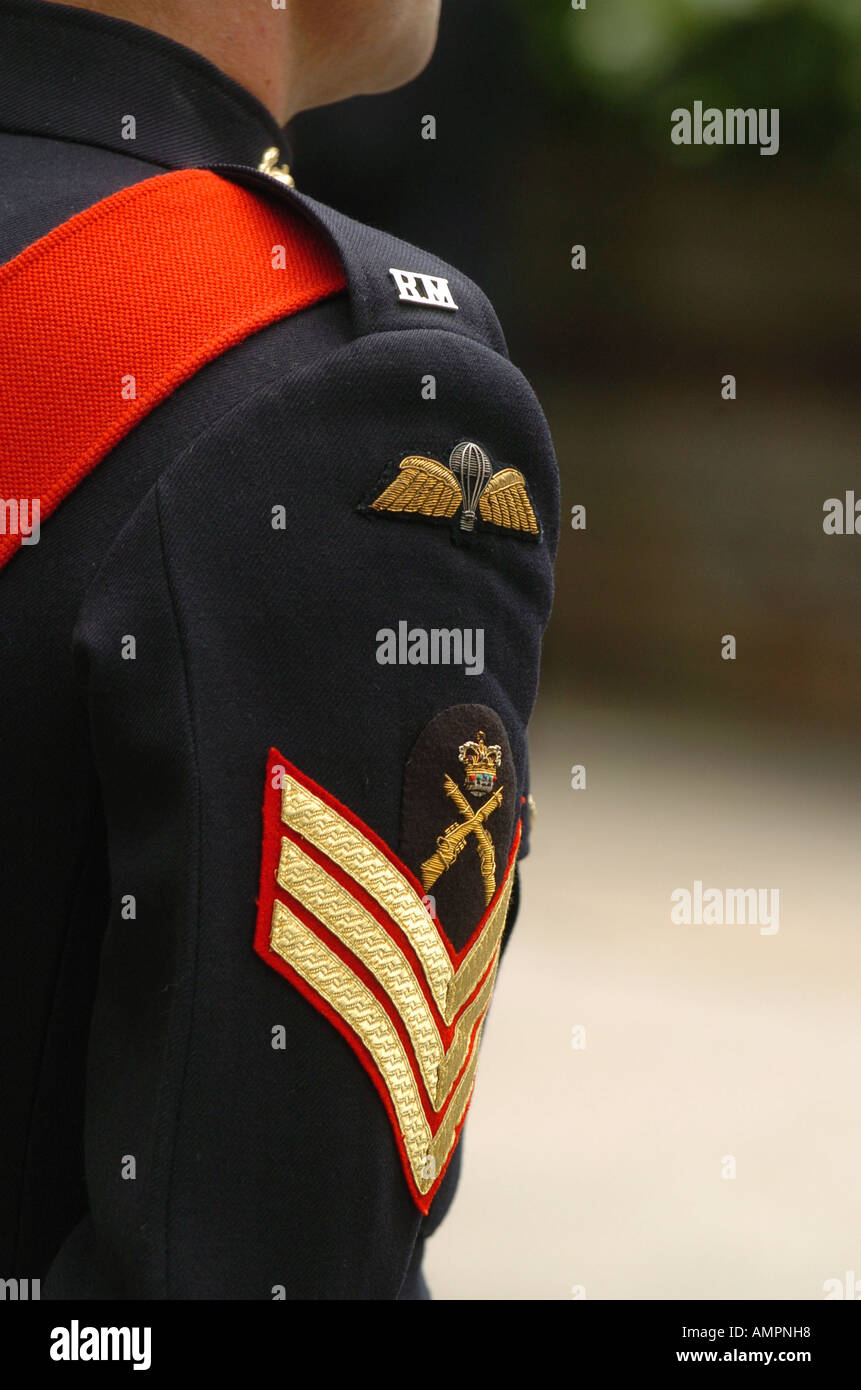 Uniform decorations on a Royal Navy Marine Stock Photo - Alamy