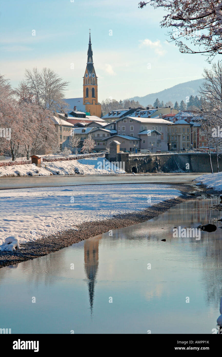 view of the town of Bad Toelz in winter Bavaria Germany Europe Stock ...