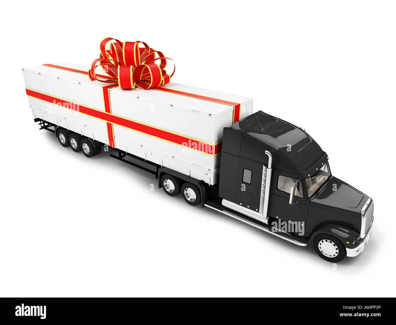 isolated present trailer on white background Stock Photo - Alamy