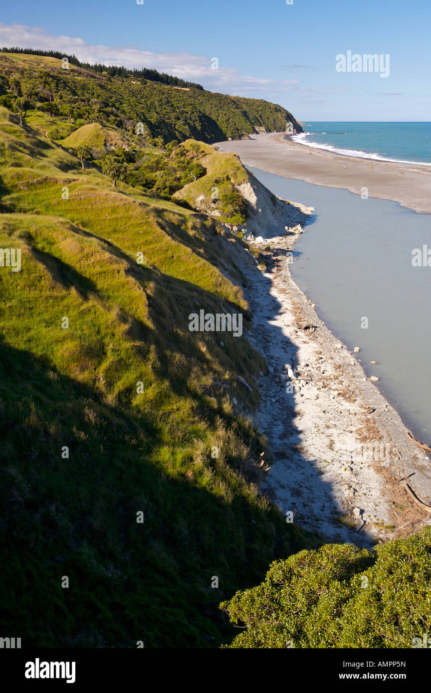 Hurunui River Mouth near Cheviot, East Coast, South Island, New Zealand ...