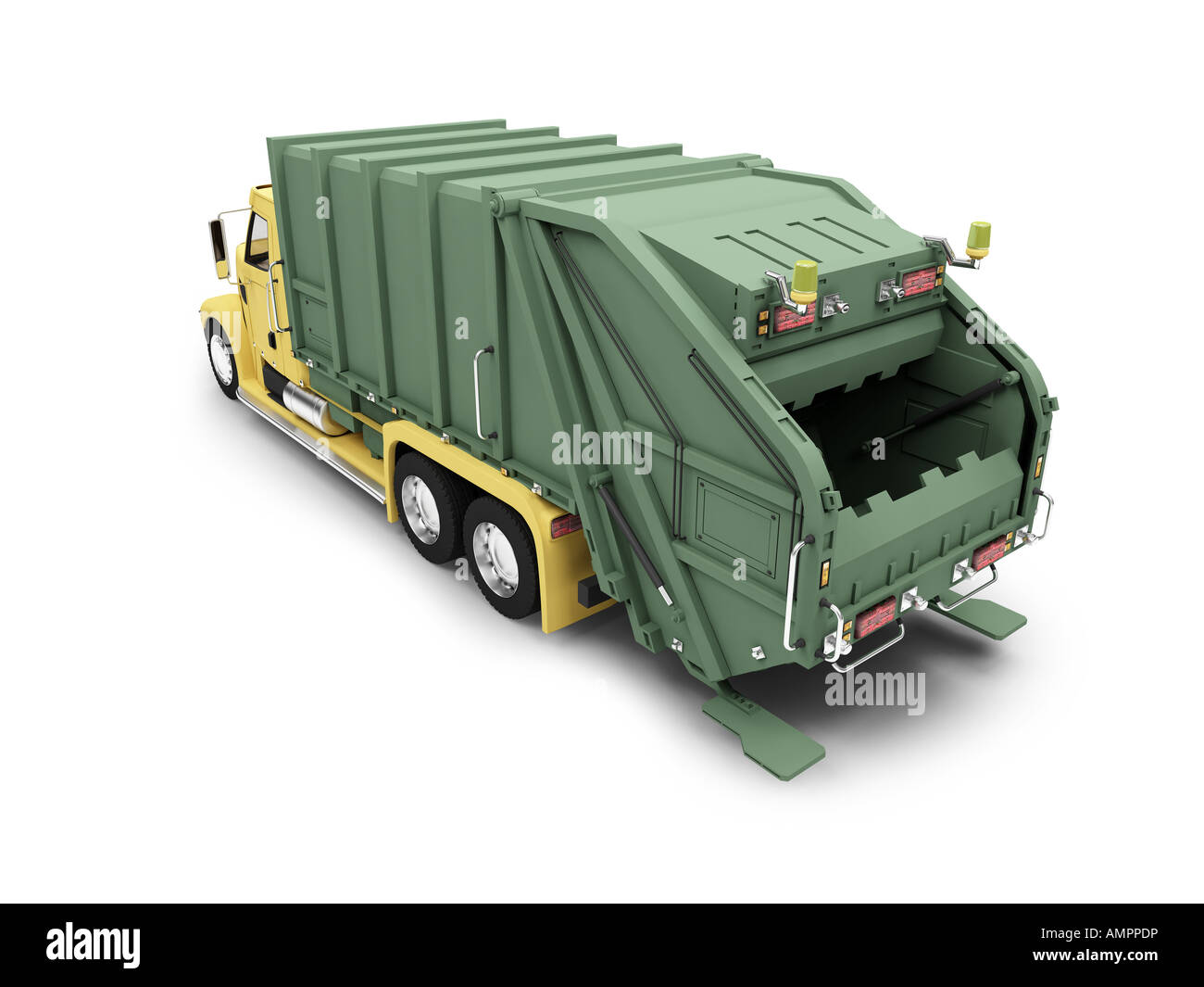 isolated trash dump car on white background Stock Photo - Alamy