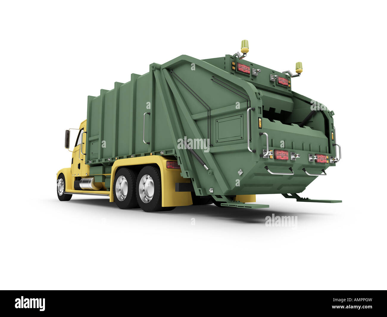 isolated trash dump car on white background Stock Photo - Alamy