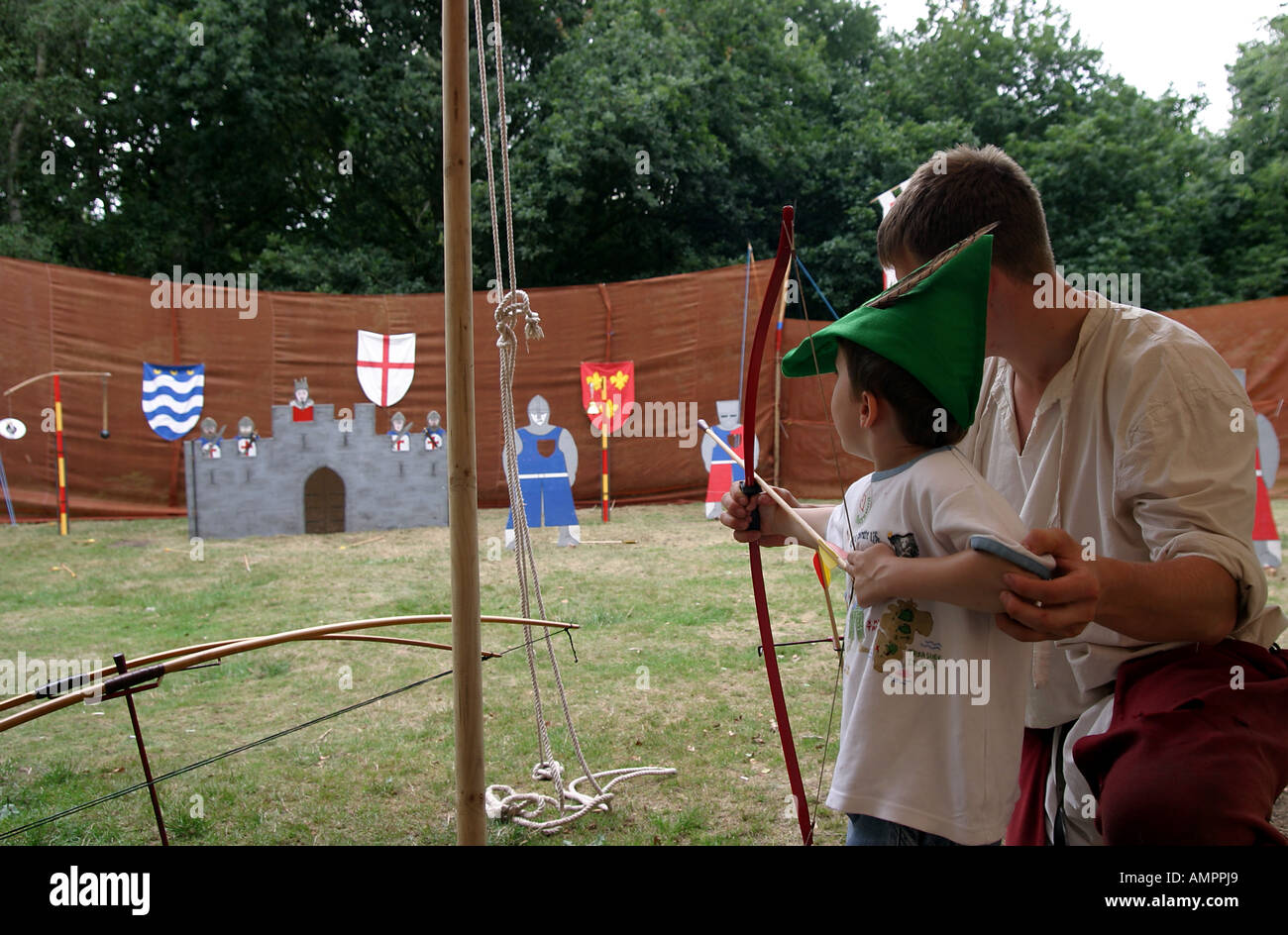 4th August 2006 Robin Hood Festival archery Lewis aged five is shown ...
