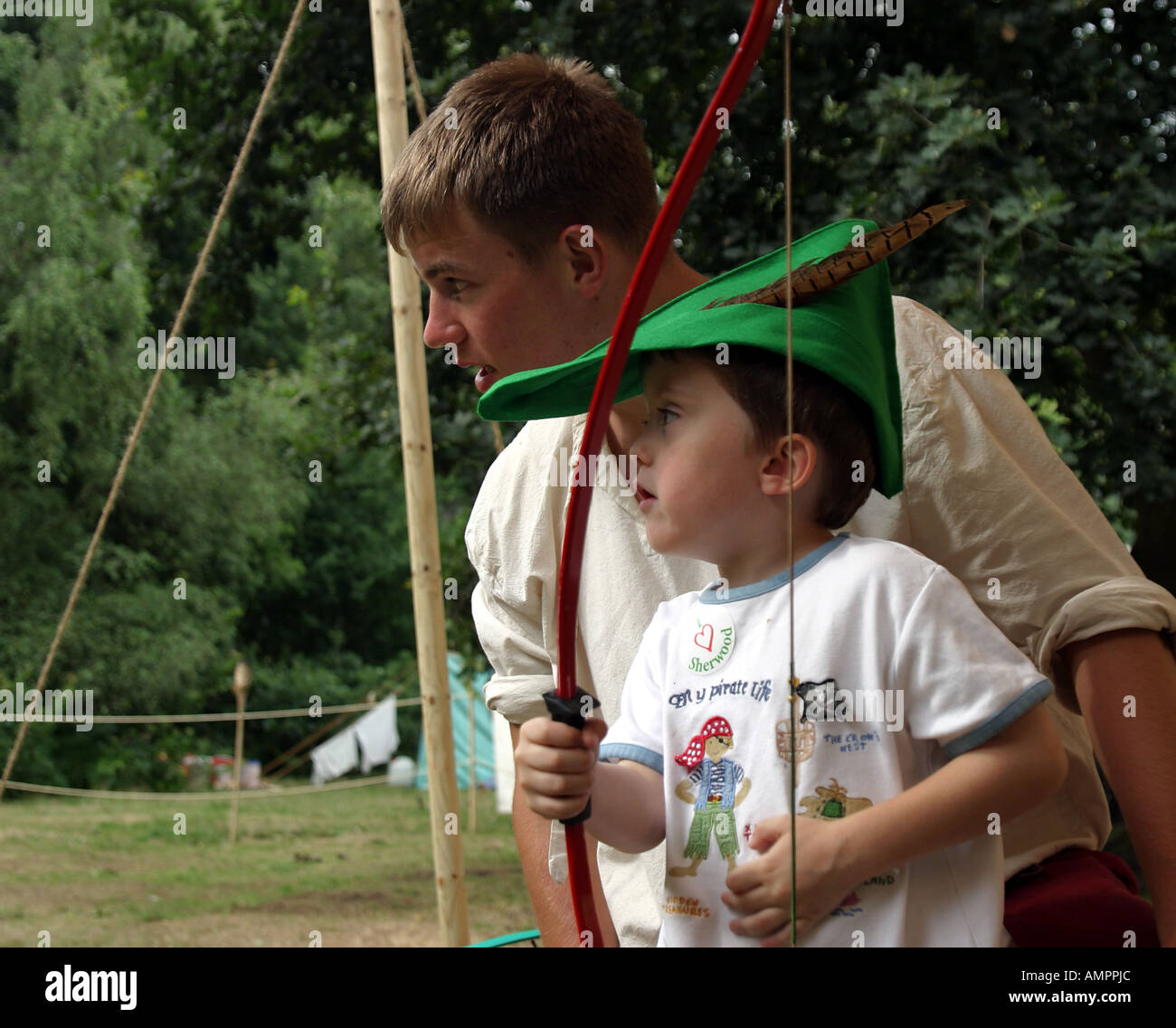 4th August 2006 Robin Hood Festival archery Lewis aged five is shown ...