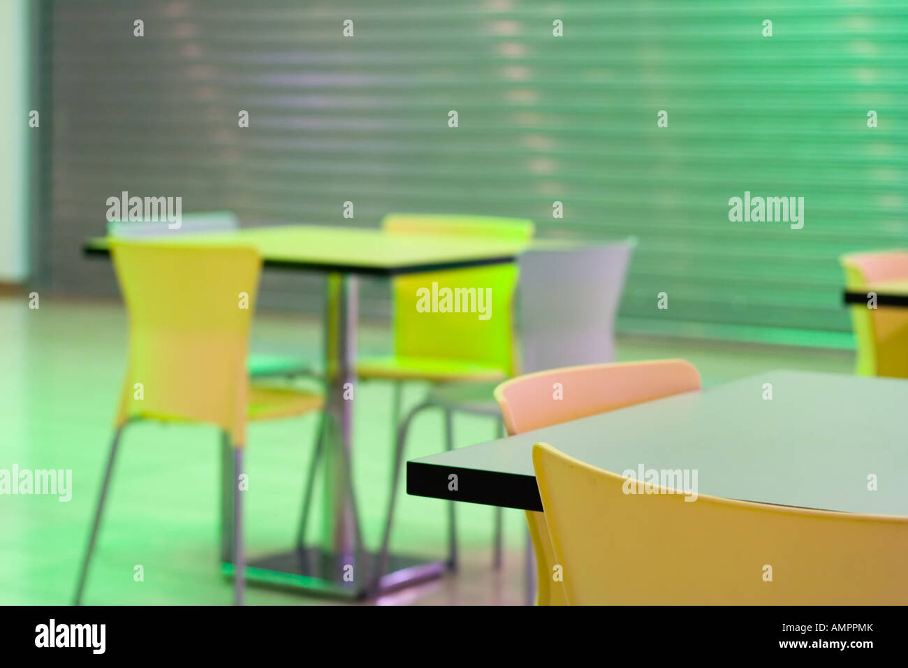 Tables at food court Stock Photo - Alamy