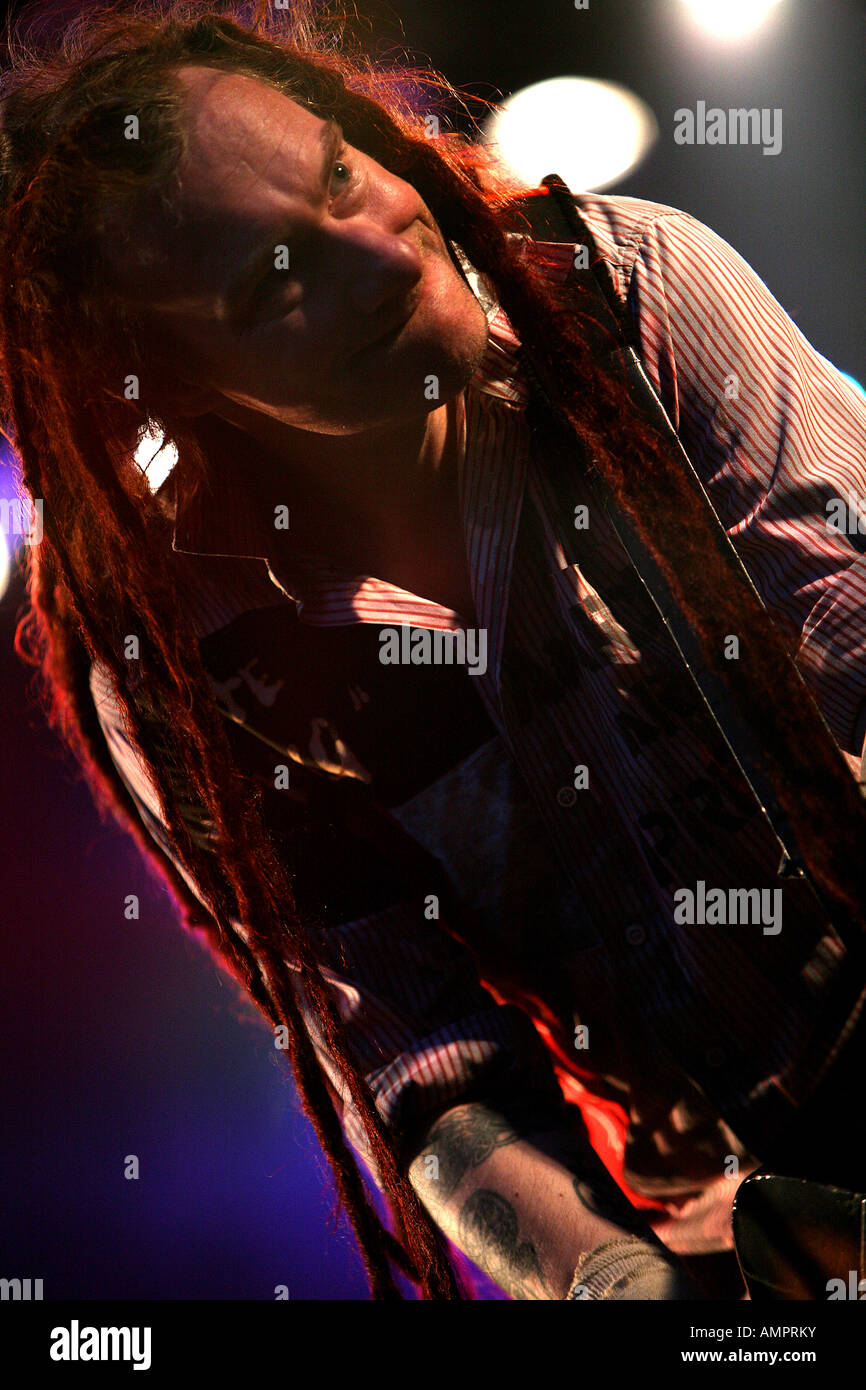 Bassist Jeremy Cunningham of the Levellers at Wychwood Festival 2007 ...