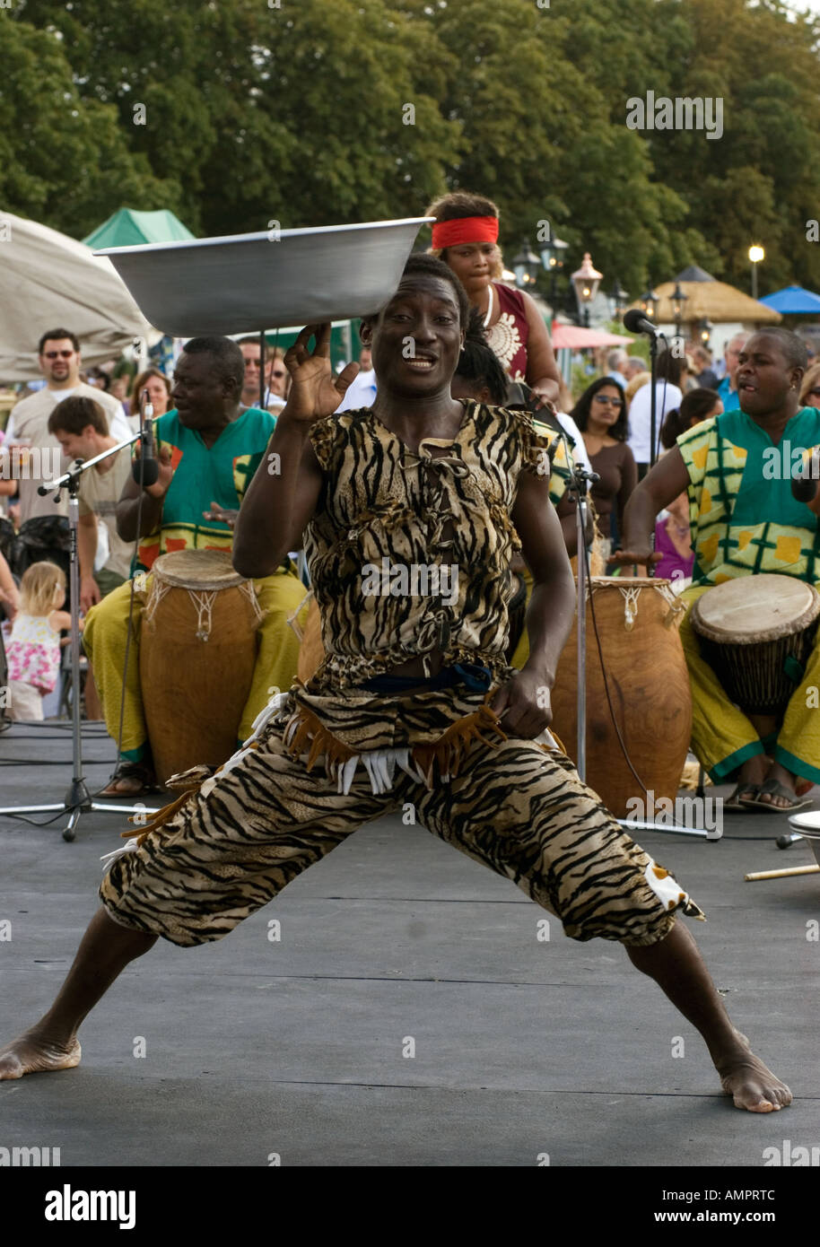 African performance artists at Hampton Court Show Stock Photo - Alamy