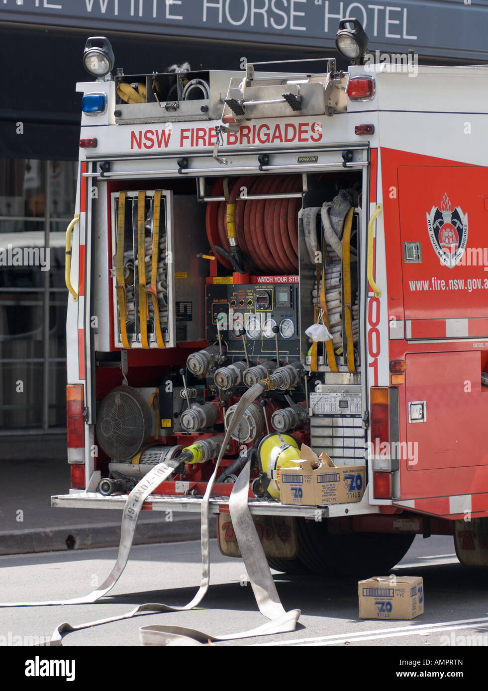 Rear of a fire engine Stock Photo - Alamy