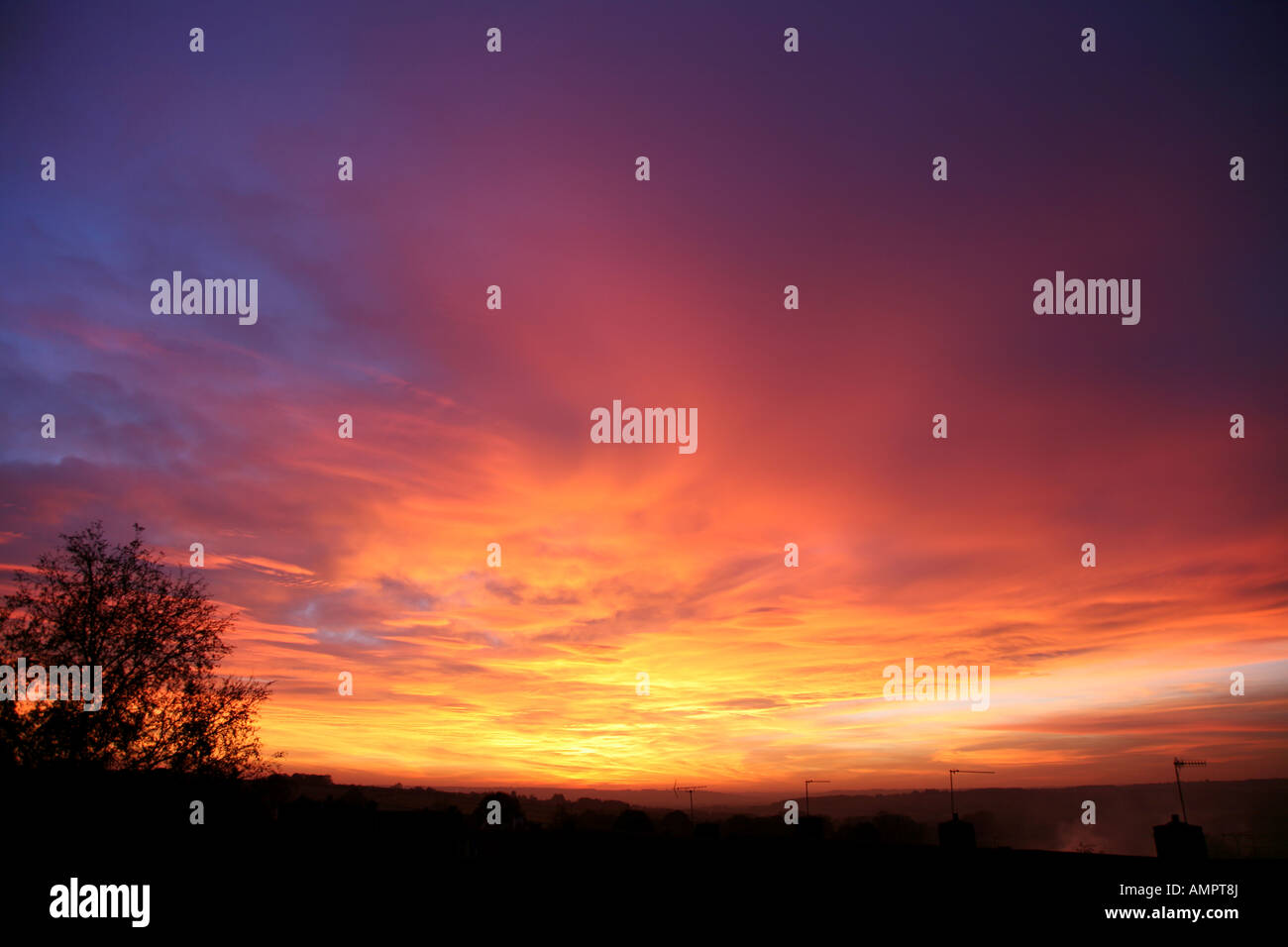 sunset in England Stock Photo - Alamy