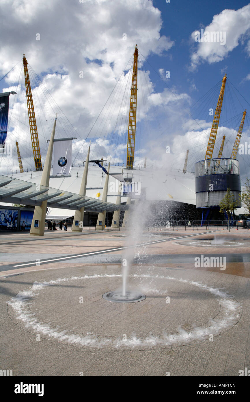 a new monument in the shape of a water spout at the O2 arena in ...