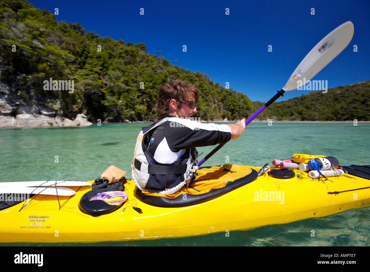 Anchorage Bay Lagoon, Abel Tasman National Park, Tasman District, South Island, New Zealand ...