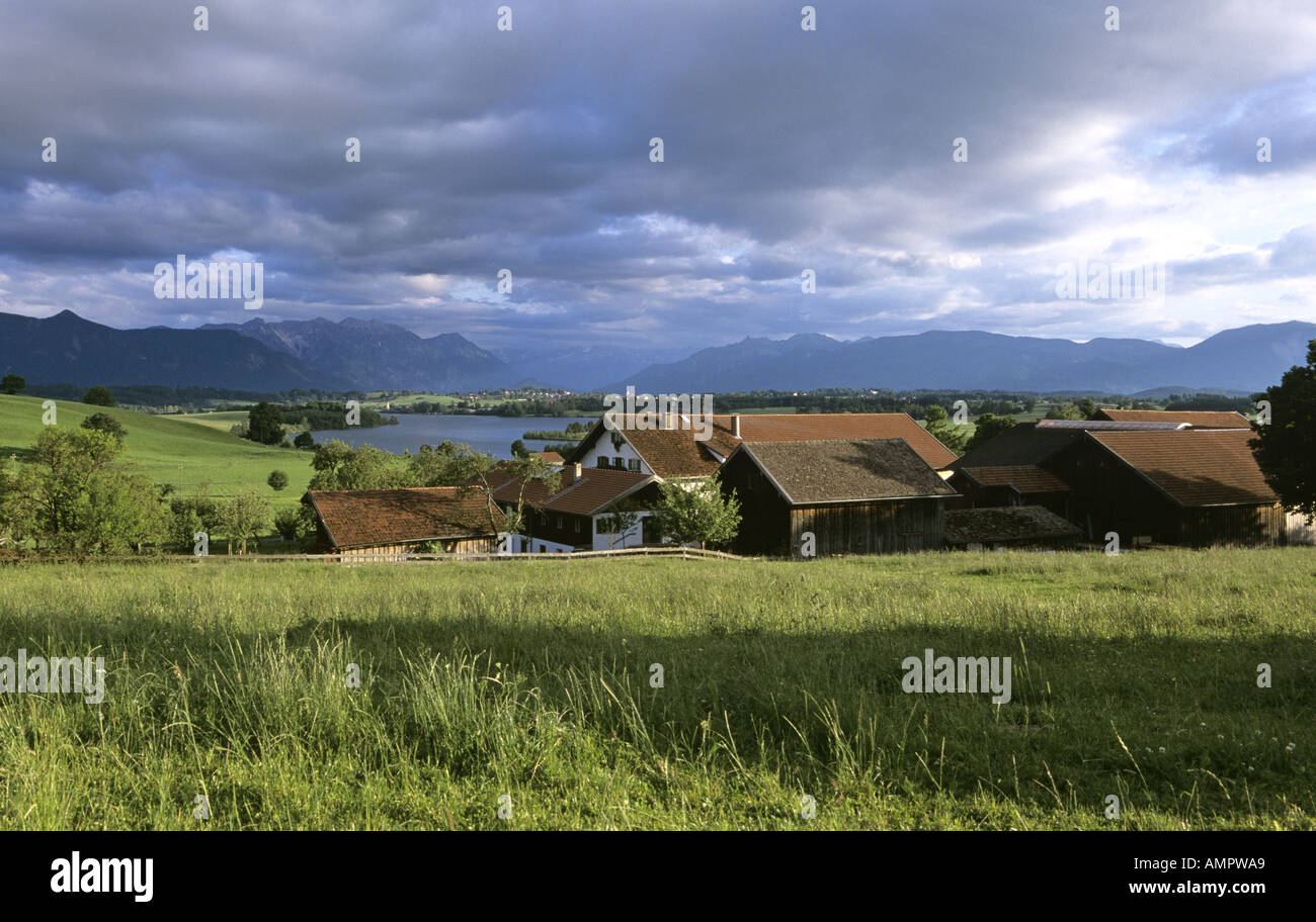 Germany, Bavaria, Murnau, Farm at lake Riegsee Stock Photo - Alamy