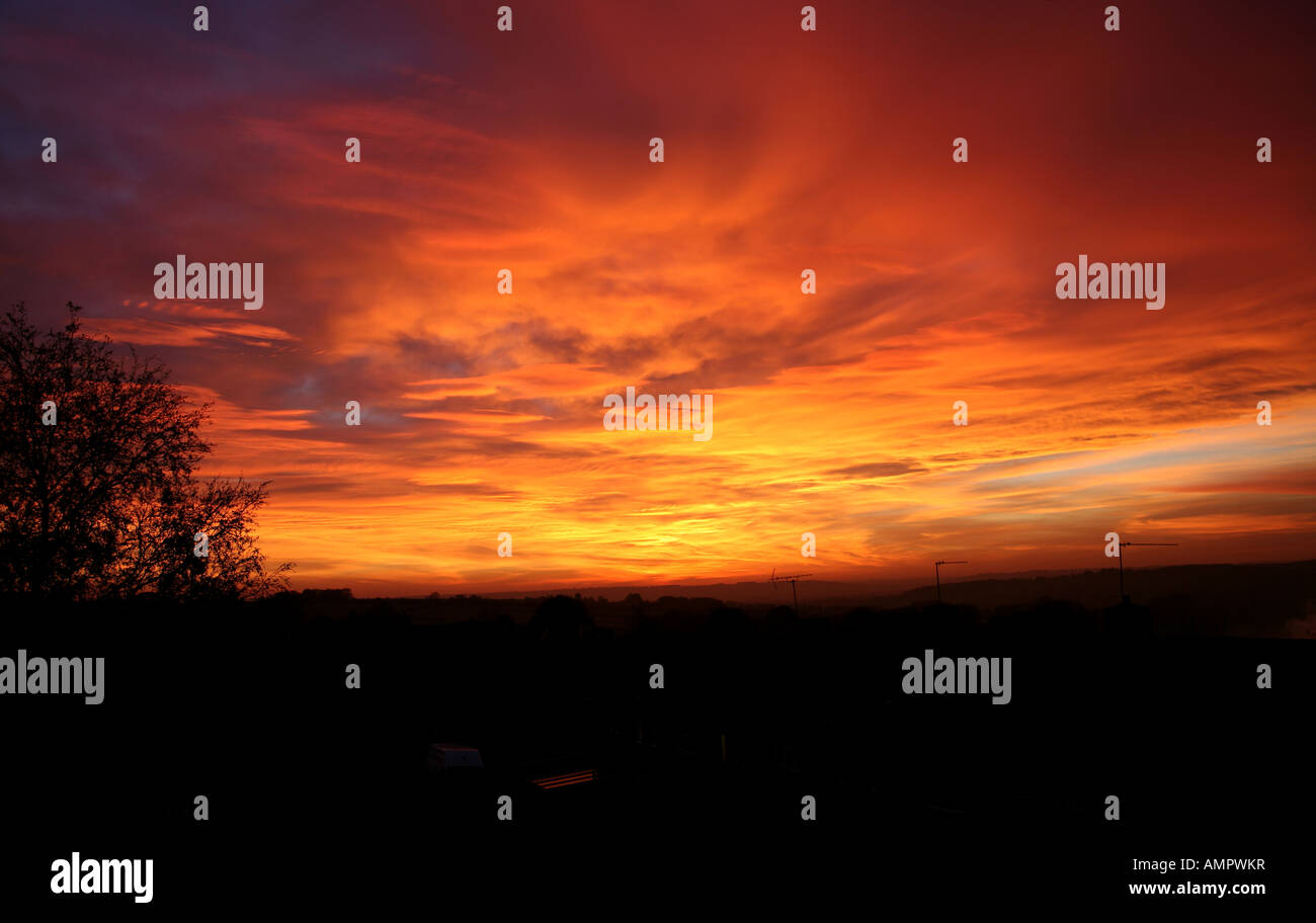 sunset in England Stock Photo - Alamy