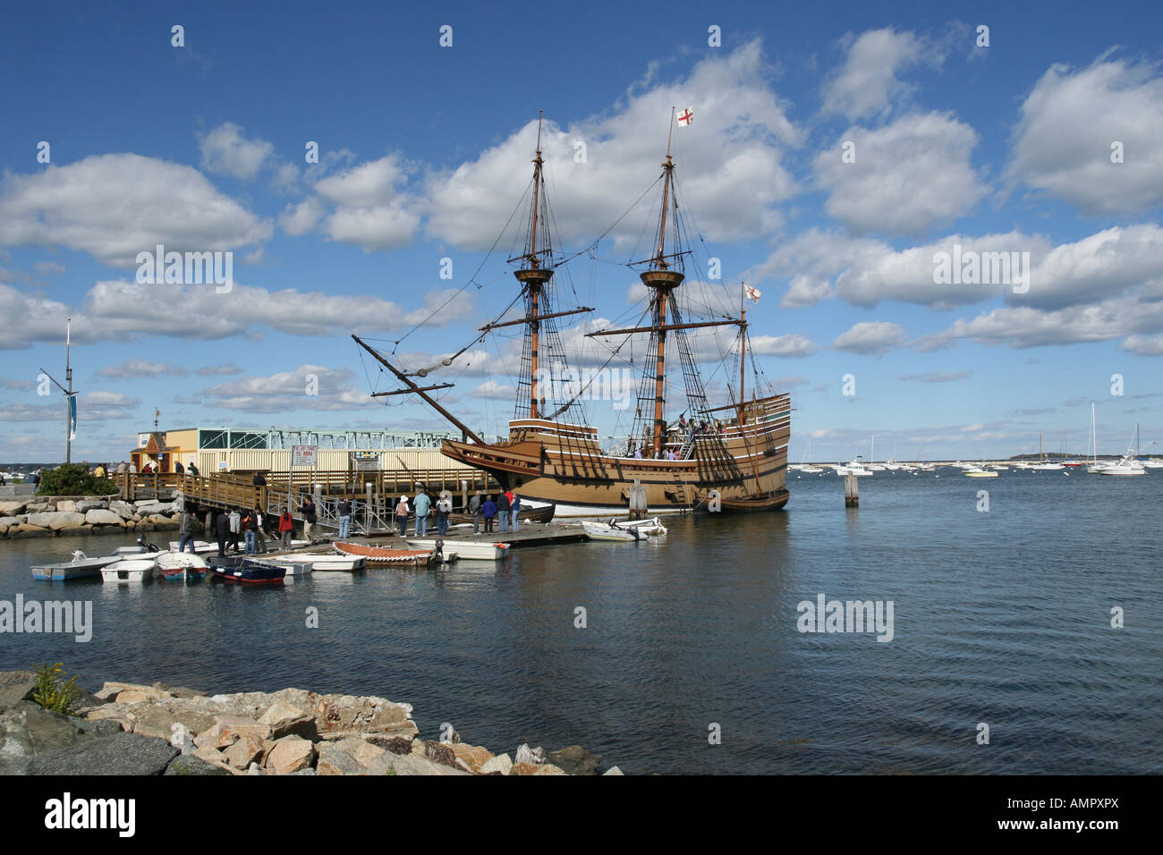 Mayflower 2 Replica Sailing Ship Plymouth New England Massachusetts USA ...