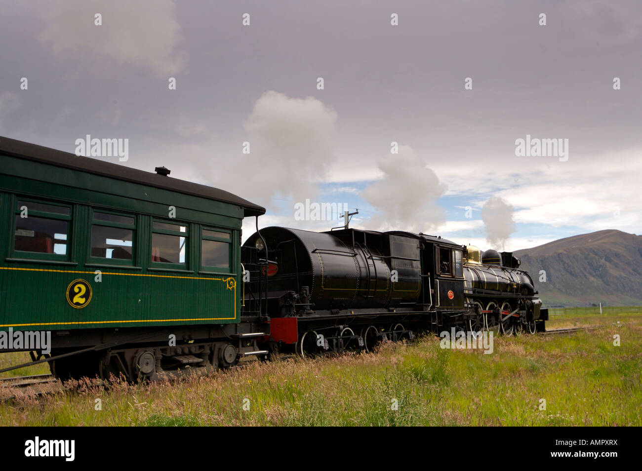 Kingston Flyer, a steam train built in 1925, at the Fairlight Station ...
