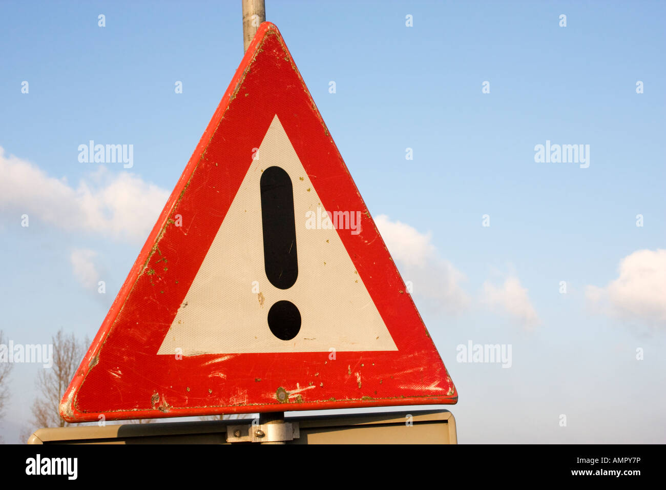 Triangular road traffic warning sign Stock Photo - Alamy