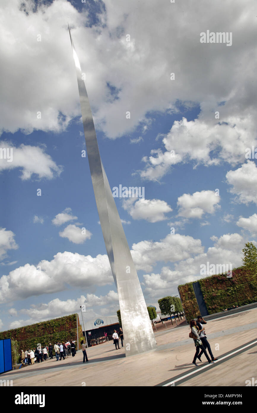 a new monument in the shape of a spike at the O2 arena in Greenwich ...
