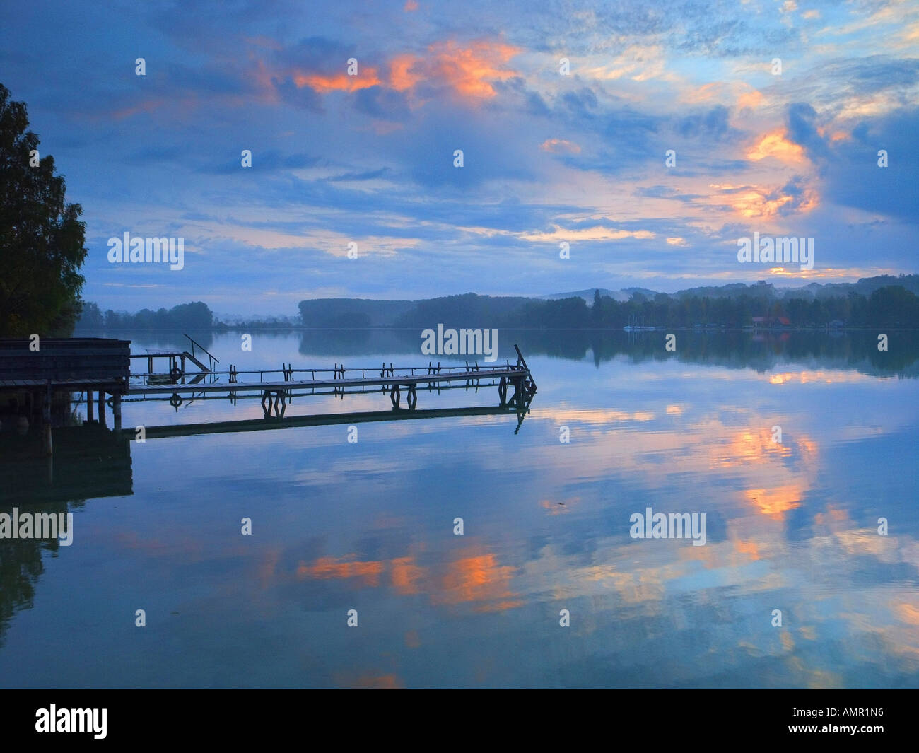Lake Pilsensee and Dock, Bavaria, Germany Stock Photo - Alamy