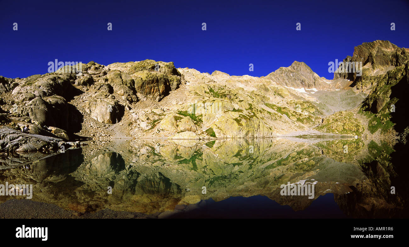 Aiguilles Rouges Reflected in Lac Blanc, Chamonix, France Stock Photo ...