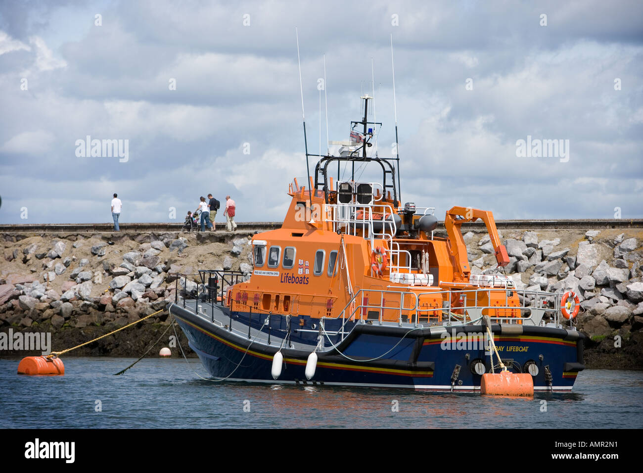 The Torbay Lifeboat Moored in Brixham Harbour, Devon Stock Photo - Alamy