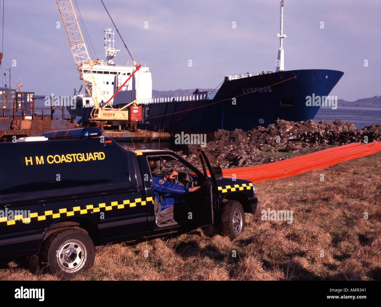 UK Scotland Argyll The Sound of Mull Container Cargo Ship aground on ...