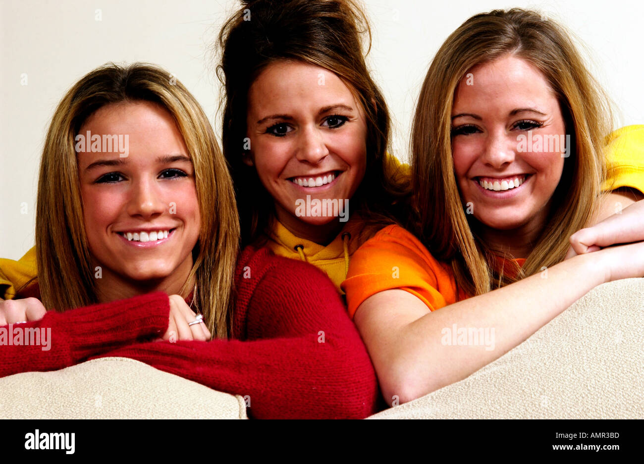 Three teen girls portrait Stock Photo - Alamy
