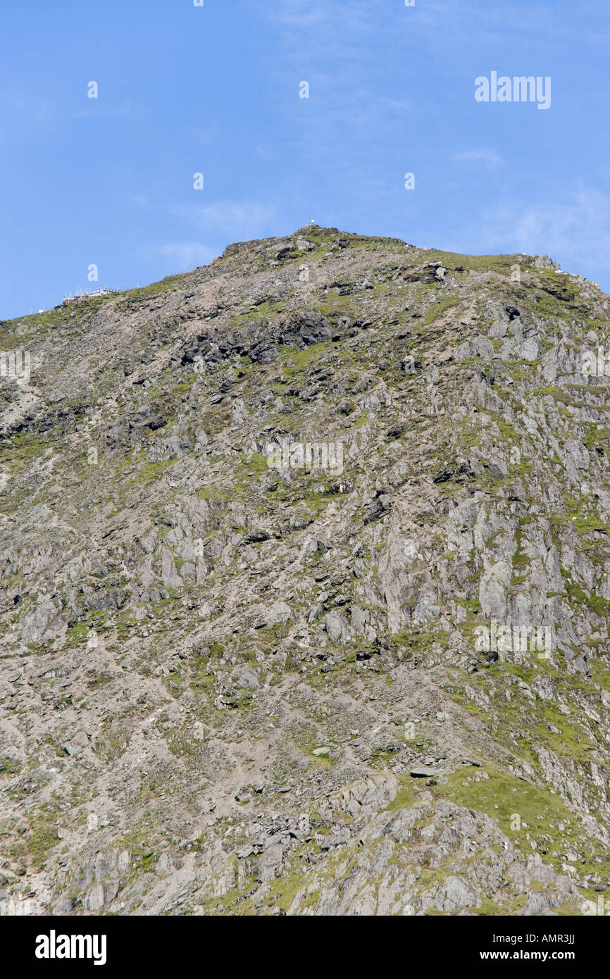 The Peak of Snowdon from the Watkin Path on the south ridge, Snowdonia ...