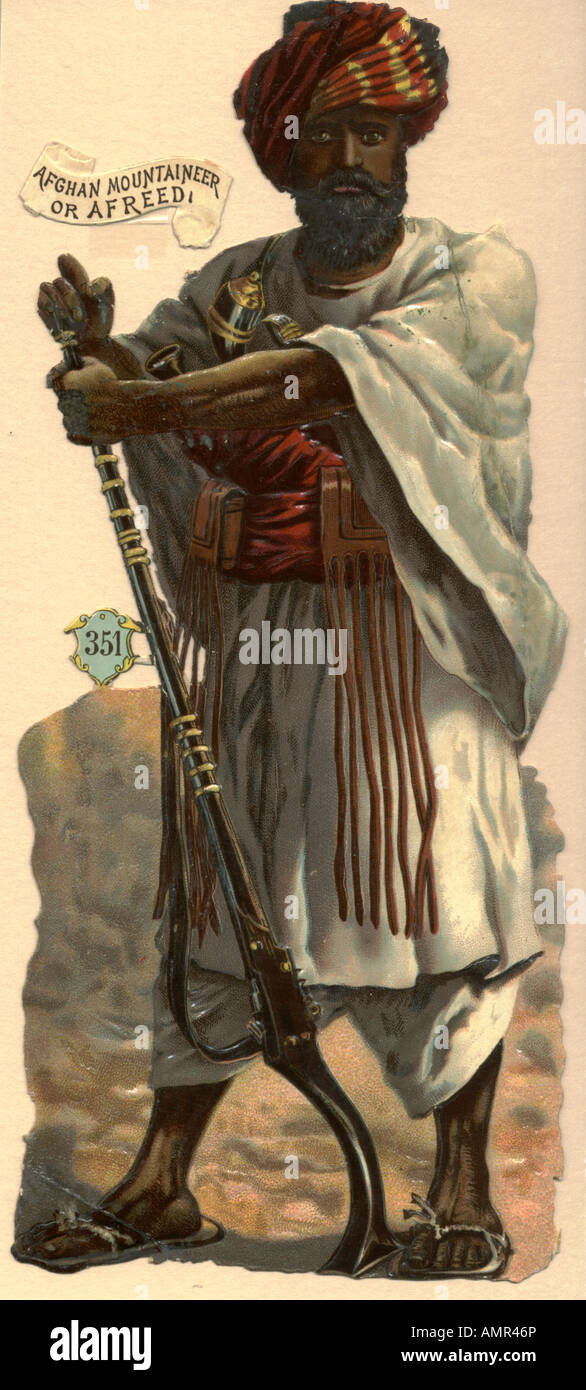Die cut scrap Afghan Mountaineer circa 1880 Stock Photo - Alamy