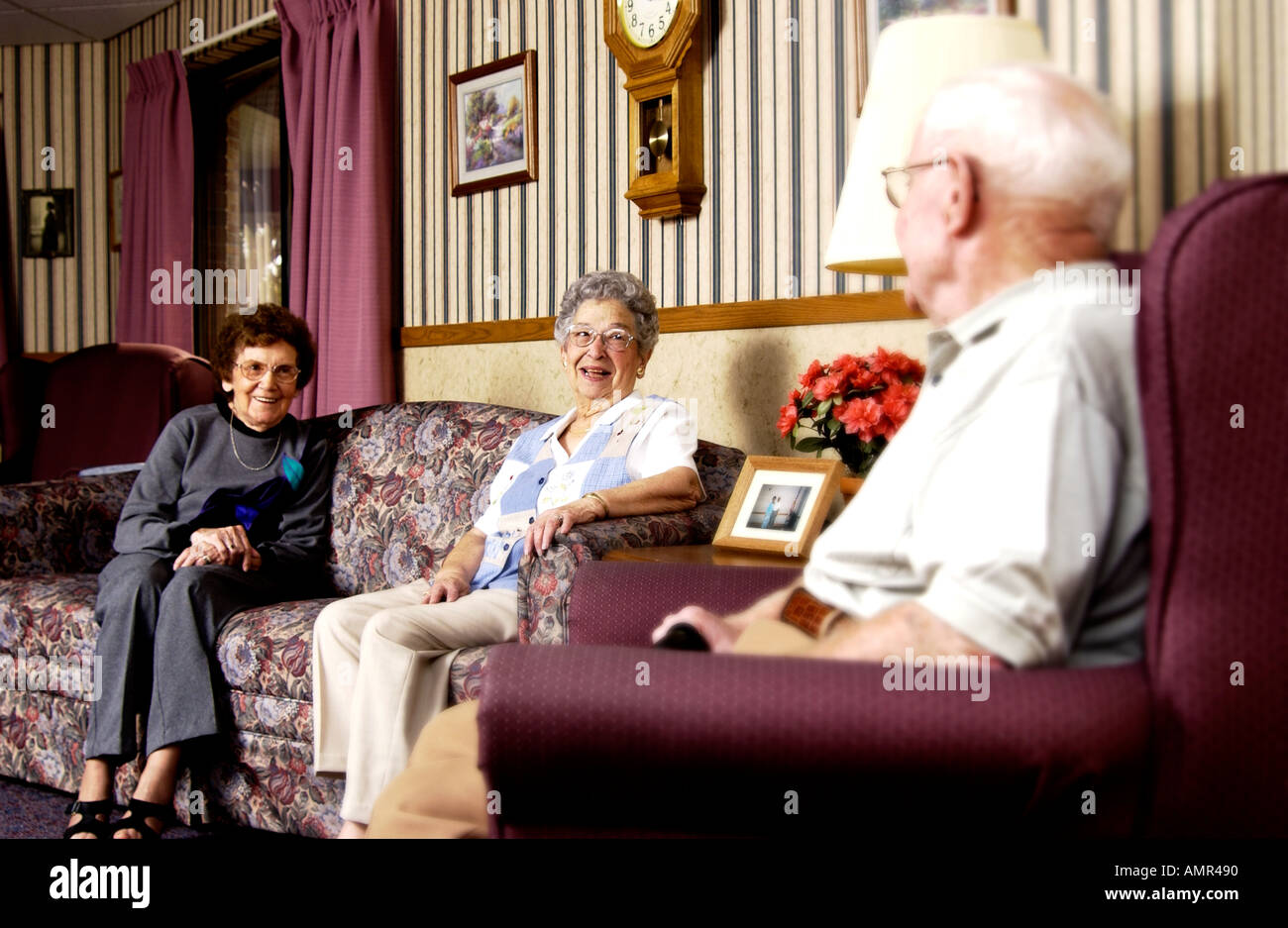 Visiting very old lady in nursing home hi-res stock photography and ...